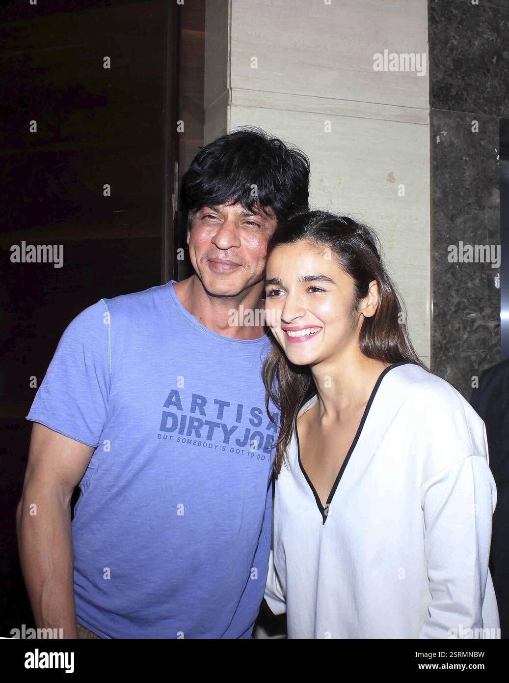 Bollywood actors Shahrukh Khan and Alia Bhatt during the special ...
