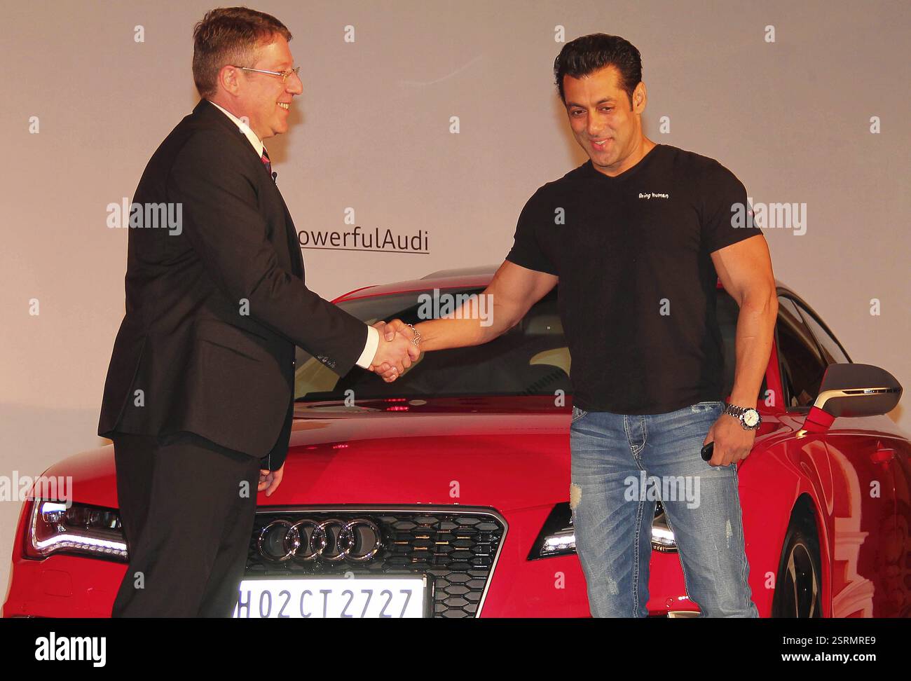 Bollywood actor Salman Khan with Joe King, Head Audi India during the ...