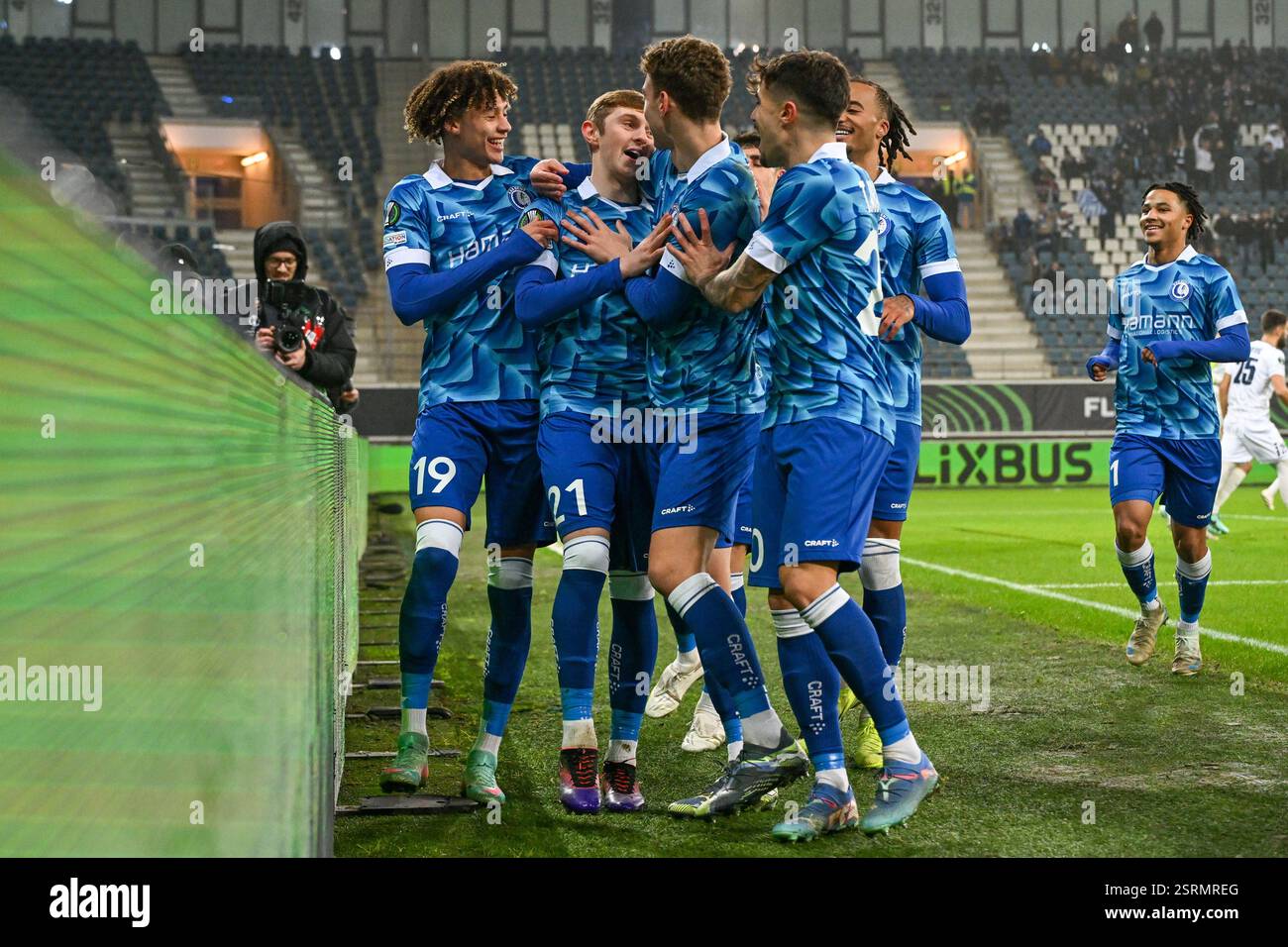 Gent, Belgium. 12th Dec, 2024. Max Dean (21) of AA Gent celebrates ...