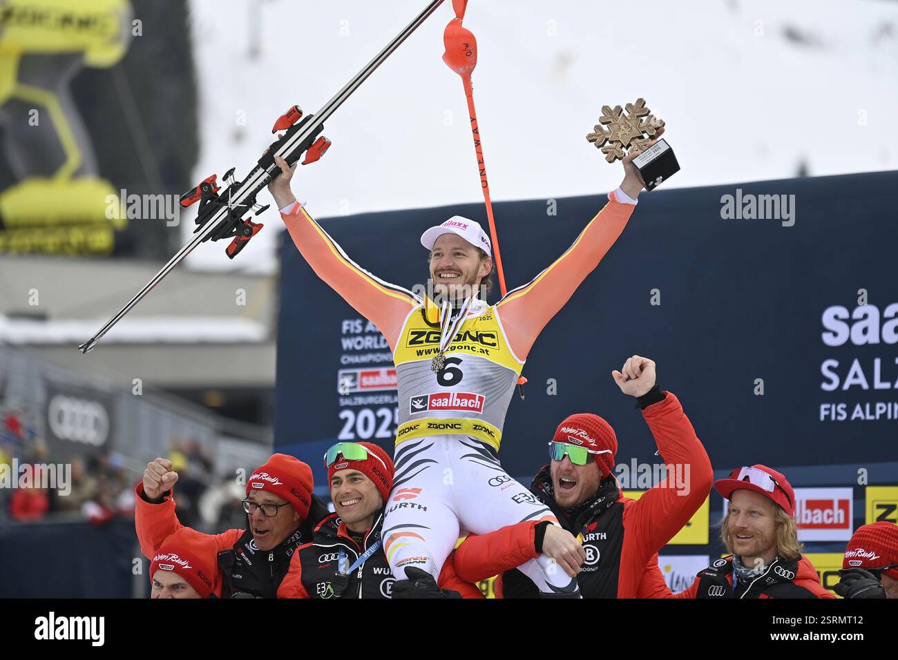 Linus Strasser of Team Germany wins the bronze medal during the FIS ...