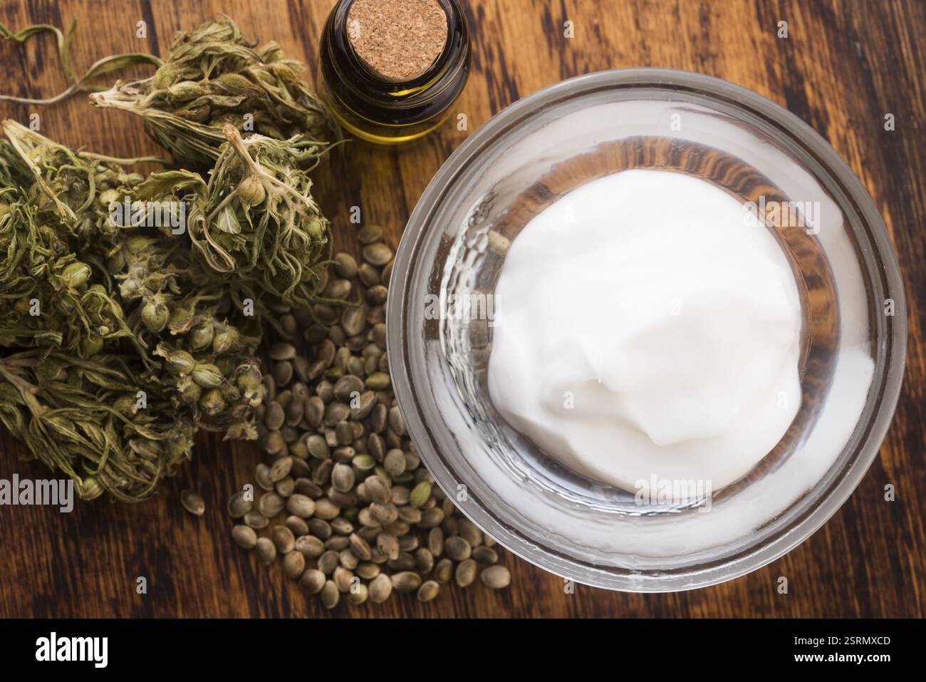 Cannabis oinment natural product. Cosmetic cream from natural hemp ...