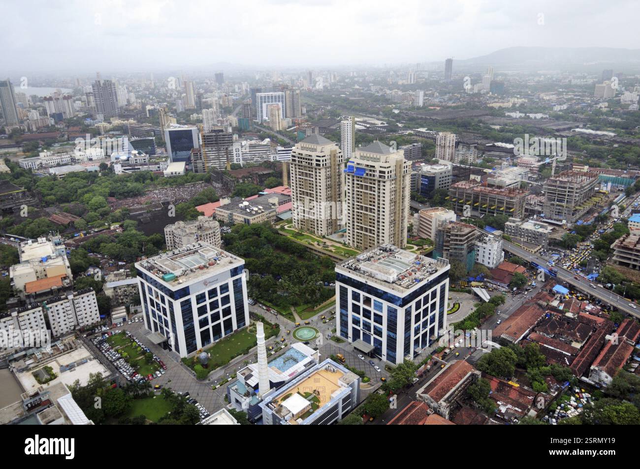 Aerial view of lower parel with peninsula corporate park, Bombay Mumbai ...