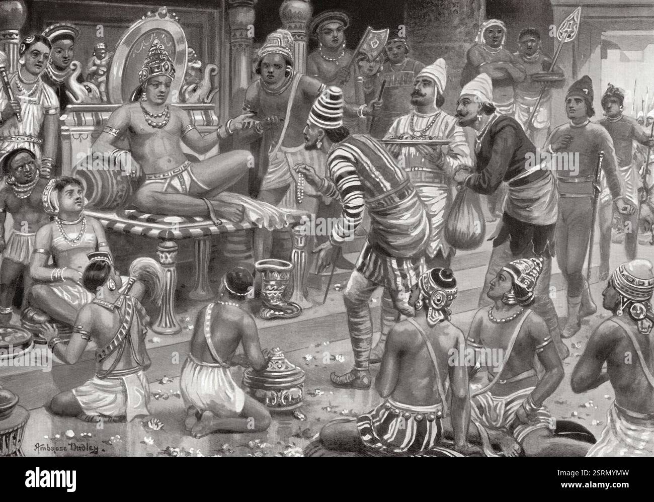 Pulakeshin II, Chalukaya receives envoys from Persia at Badami, 625 AD ...