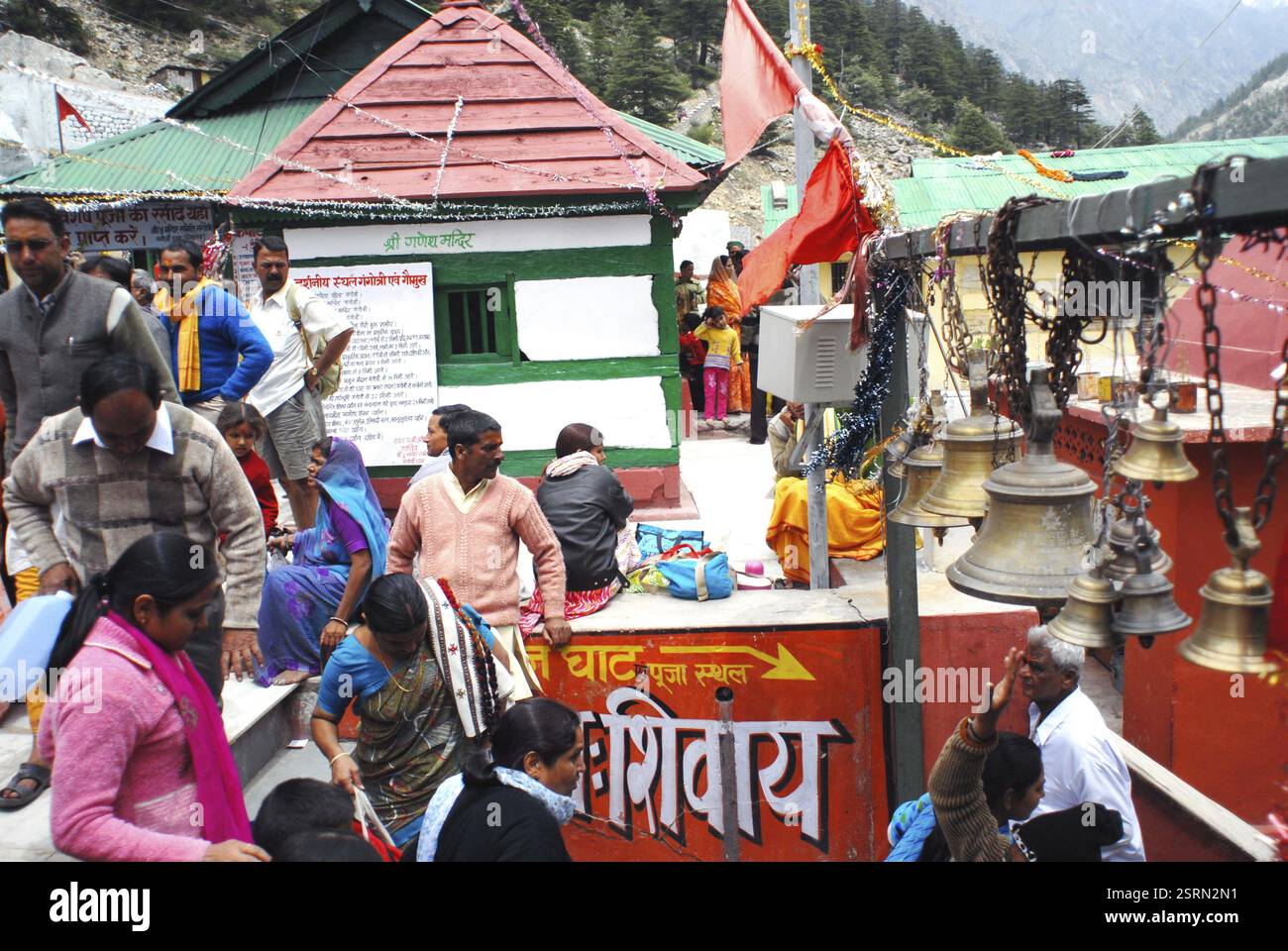 Devotees Gangotri bell bells Color Colors devotee female females ...