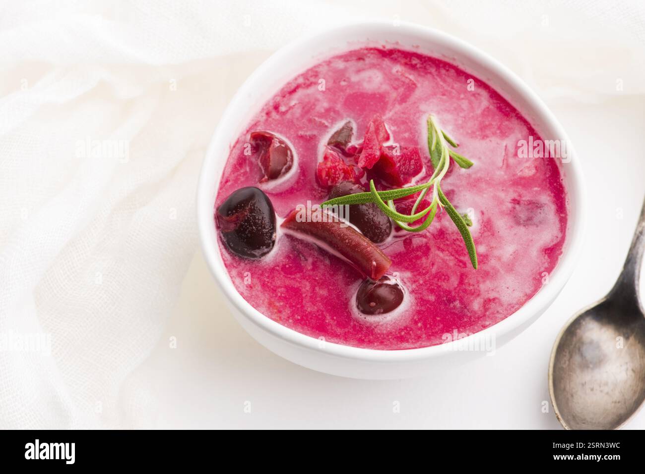 Beet root european soup called borscht with parsley Stock Photo - Alamy