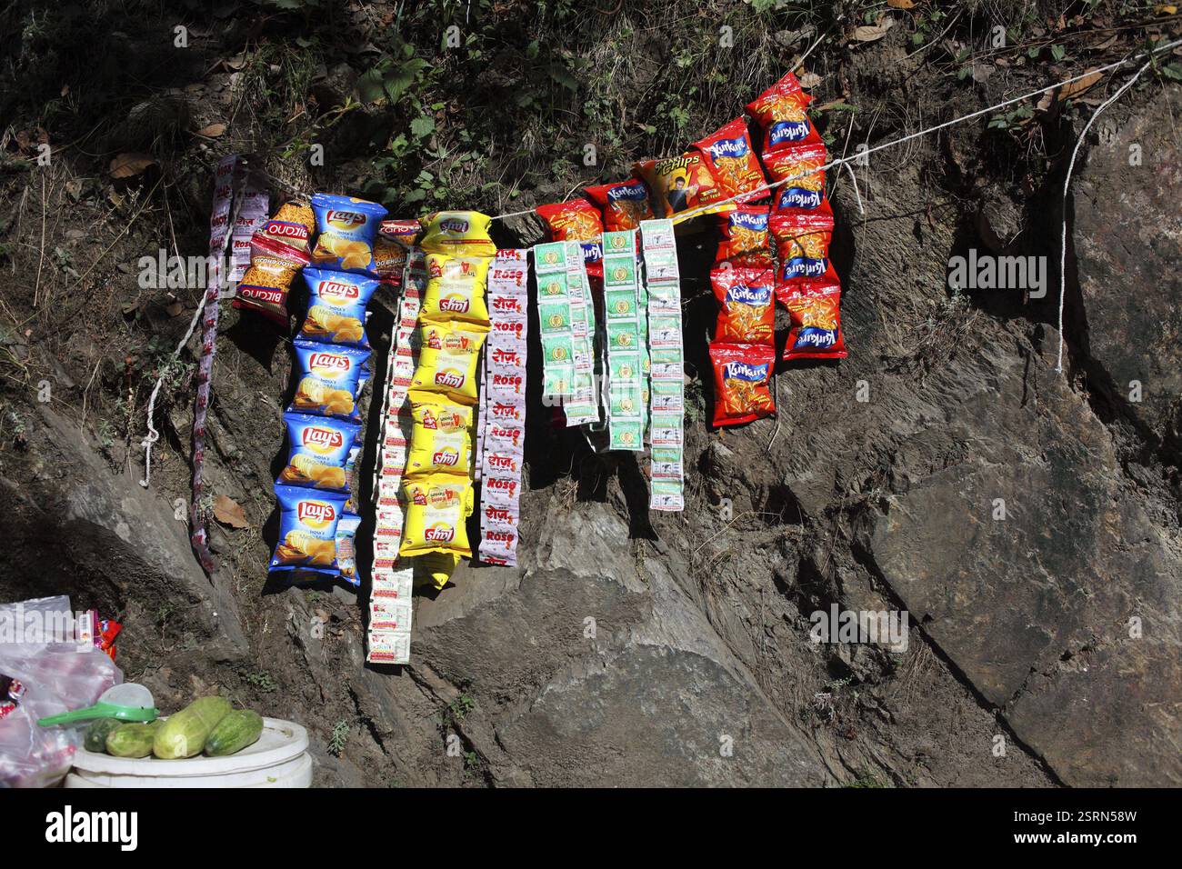 Chips Packets sale Yamunotri temple Uttarakhand India Asia Stock Photo ...