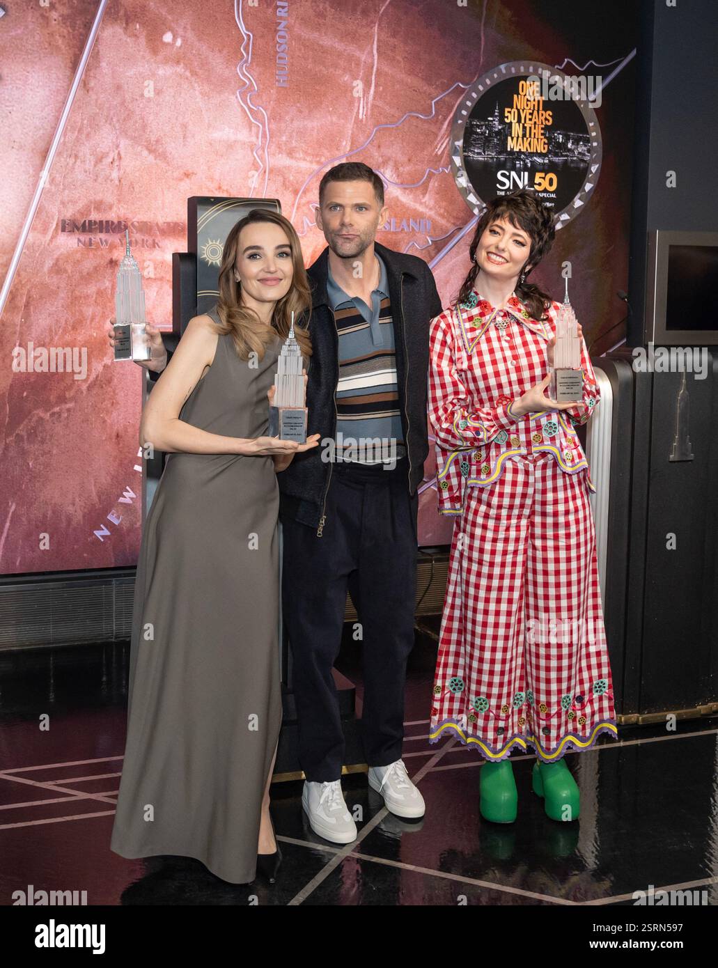 Saturday Night Live cast members Chloe Fineman, Mikey Day, Sarah ...