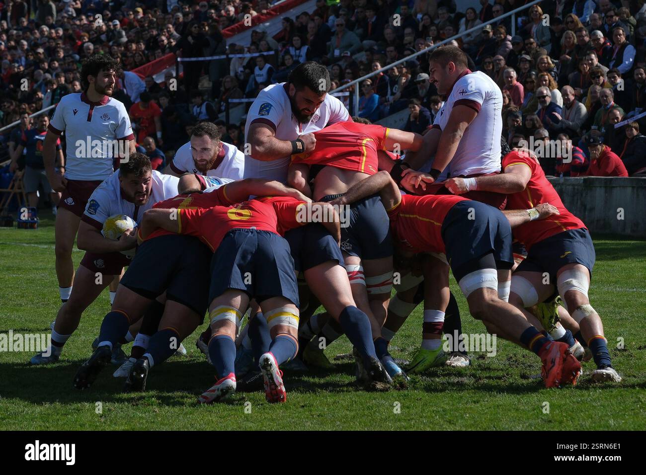 Players of Georgia during Rugby Europe Championship match between Spain ...