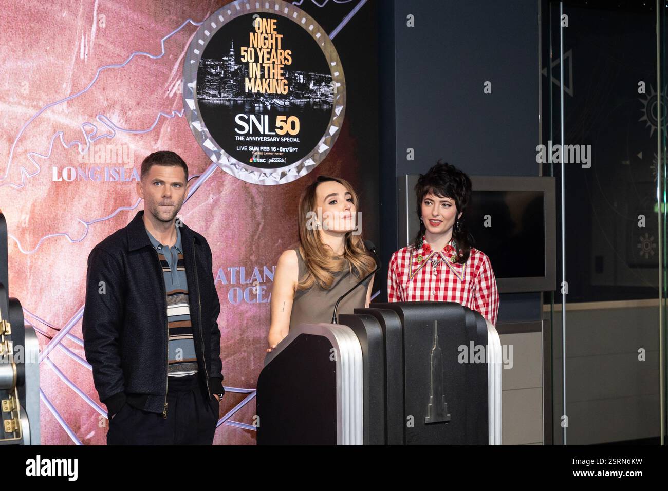 Saturday Night Live cast members Mikey Day, Chloe Fineman, Sarah ...