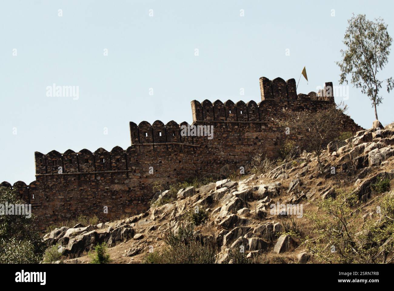 Border wall security around temple, Rajasthan, India, Asia Stock Photo ...