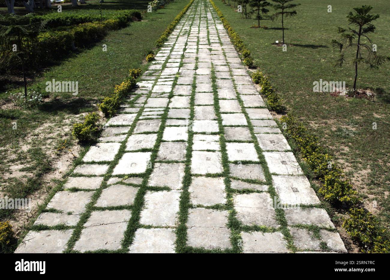 View of pathway in capitol complex of Chandigarh Union Territory, India ...