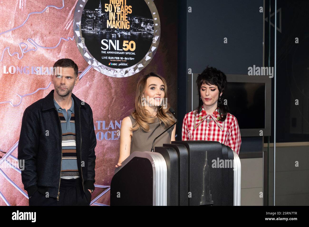 Saturday Night Live cast members Mikey Day, Chloe Fineman, Sarah ...