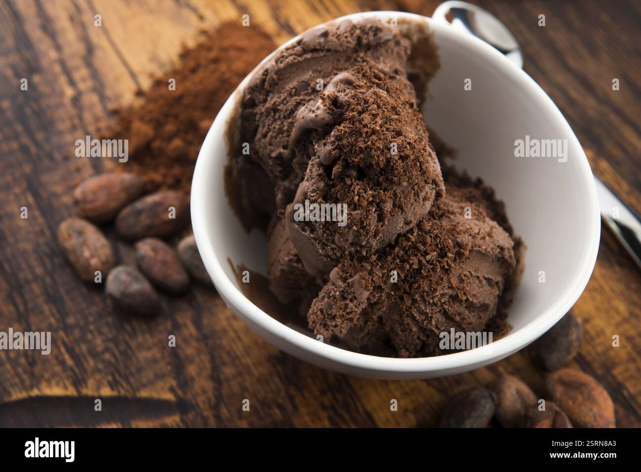 Ball coffee chocolate ice cream in a bowl Stock Photo - Alamy