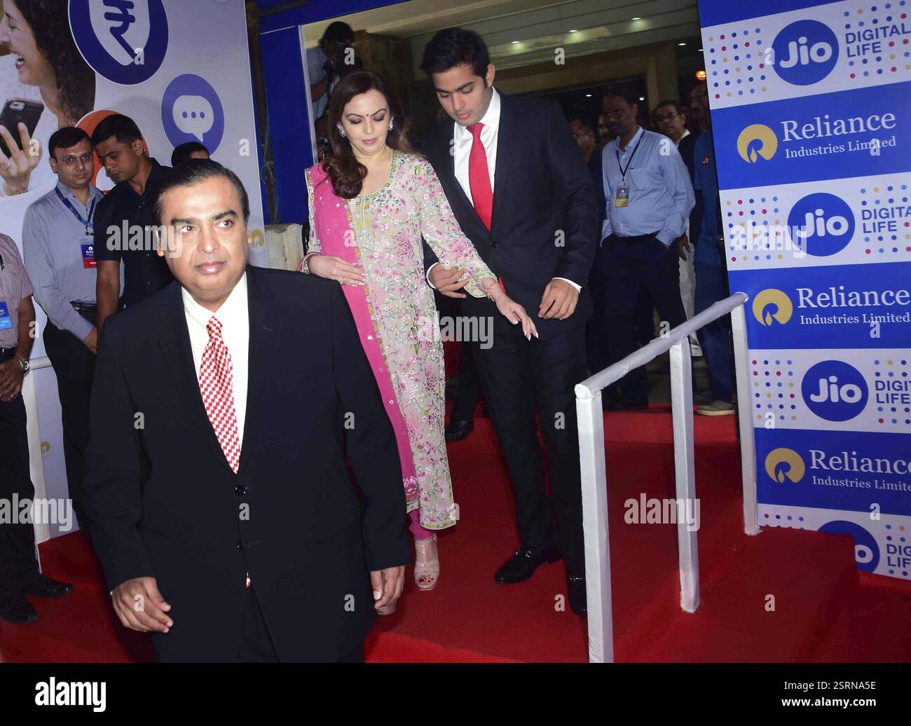 Reliance Industries Limited Chairman Mukesh Ambani Nita Ambani Akash Ambani Annual General ...