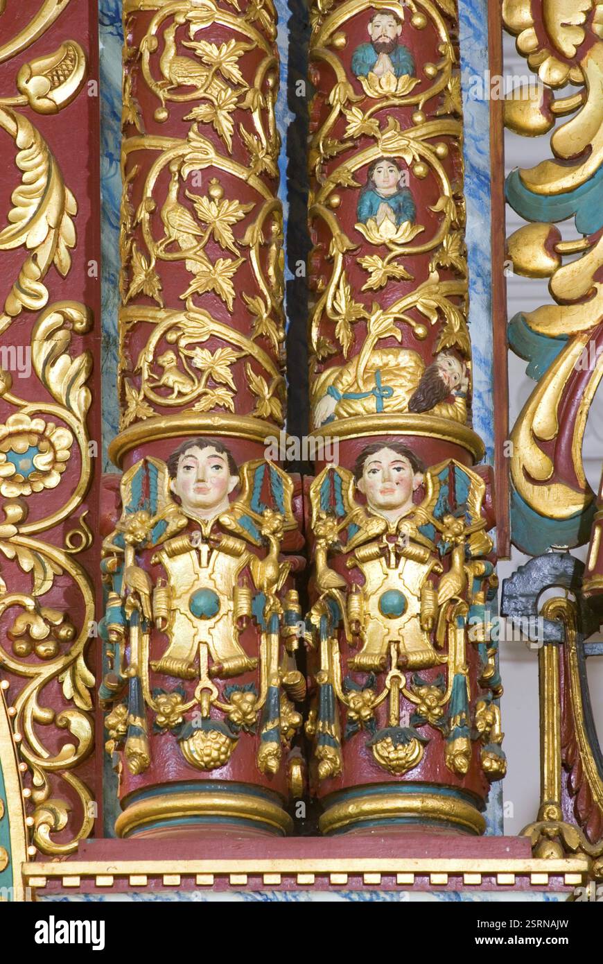 Altar, wooden carvings and murals on saint mary jacobite syrian or ...