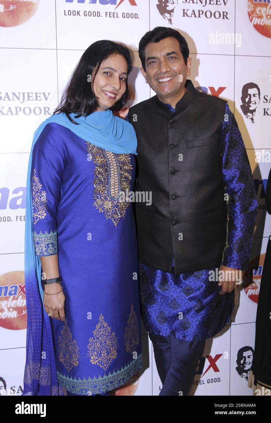 Chef Sanjeev Kapoor with his wife Alyona Kapoor during the launch of ...