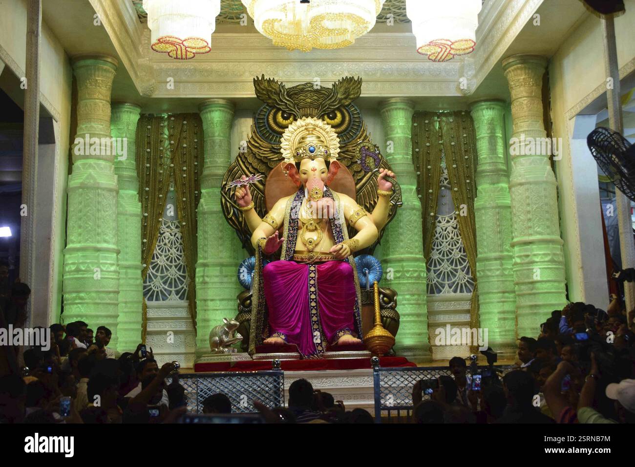 First look of Lalbaugcha Raja idol elephant headed Hindu god Ganesh ...
