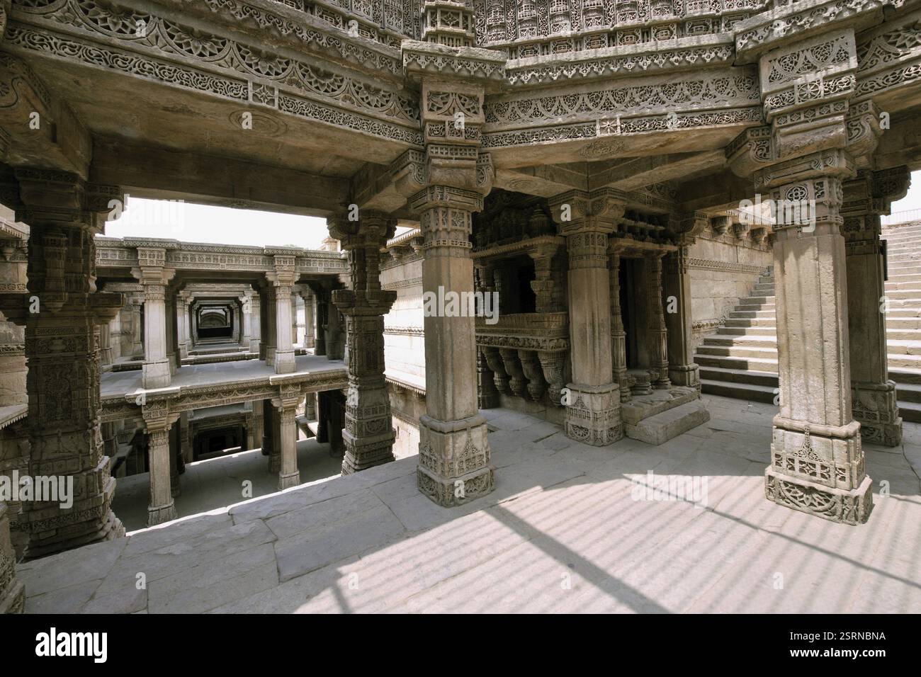 Step well Adalaj Vav Ahmedabad Gandhi Nagar Gujarat India Asia Stock ...