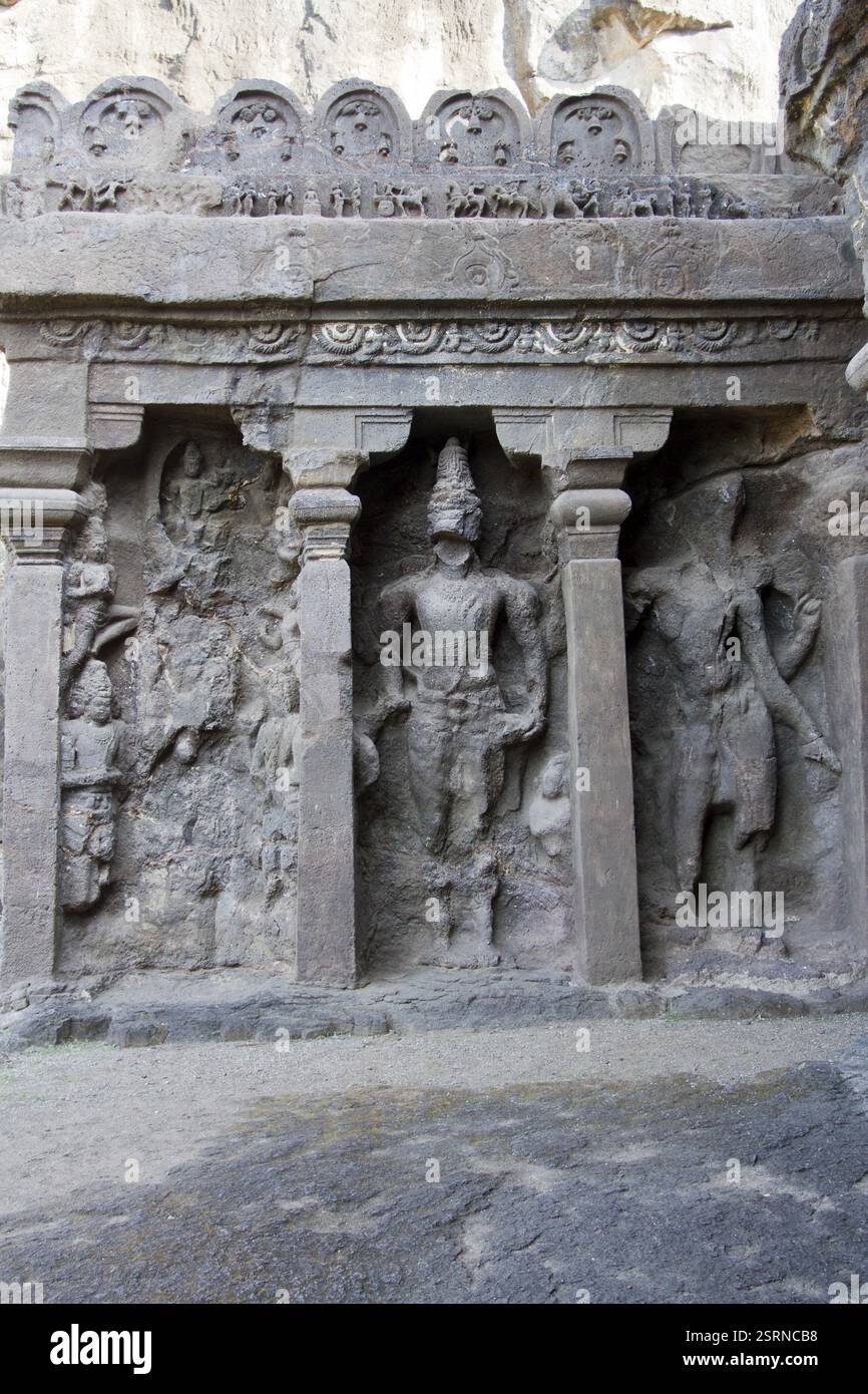 Broken sculptures, kailash temple, aurangabad, maharashtra, india, asia ...