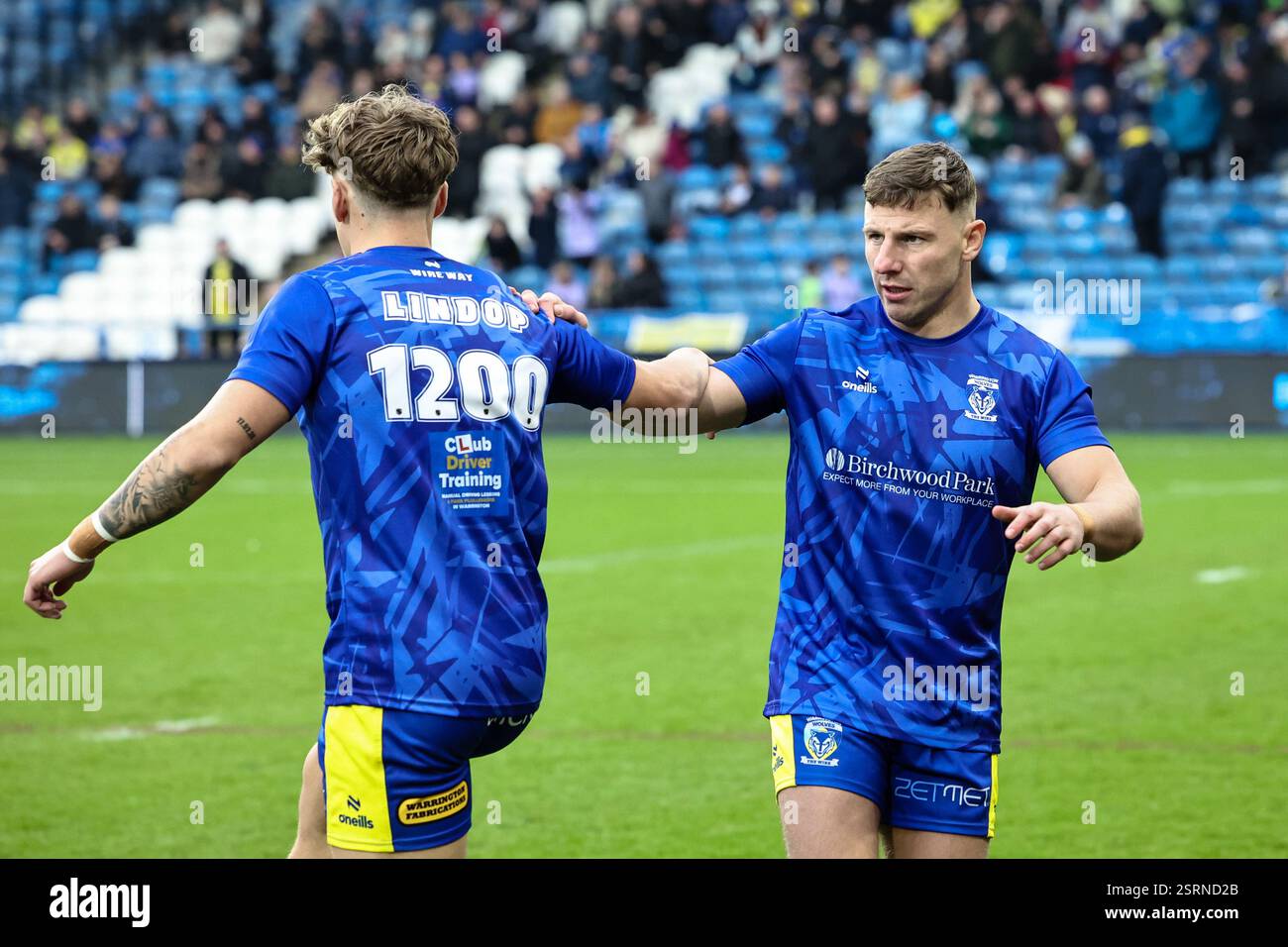 Huddersfield, UK. 16th Feb, 2025. George Williams of Warrington Wolves ...