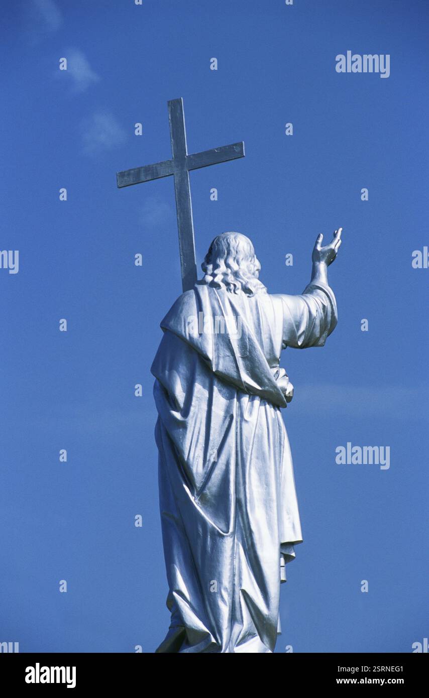 Statue of Jesus Christ with cross, Goa, India, Asia Stock Photo - Alamy