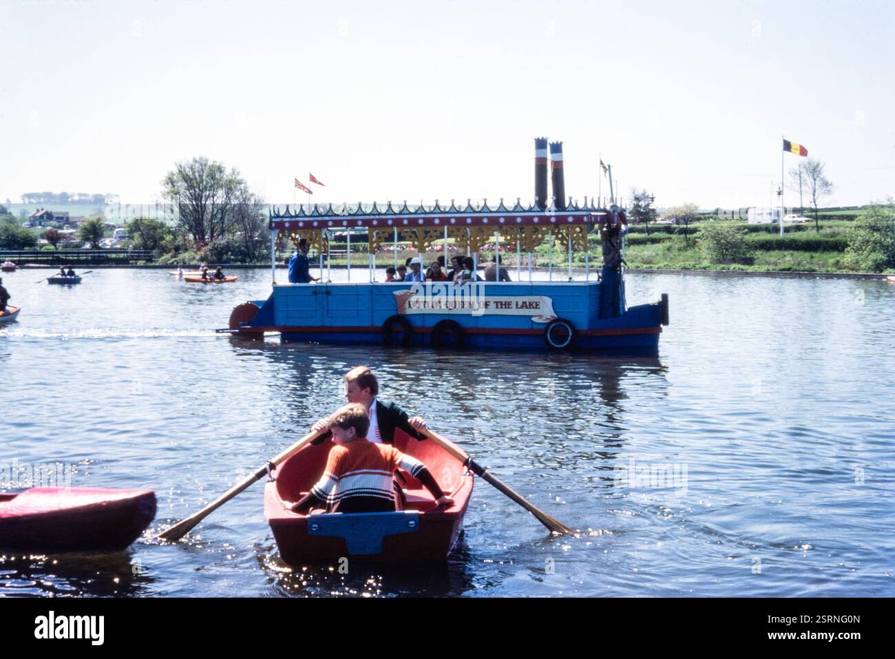 Butlin Queen of the Lake pleasure boat on the lake of Butlin's Minehead ...