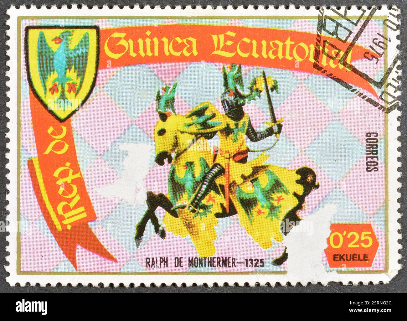 Cancelled postage stamp printed by Equatorial Guinea, that shows Ralph ...
