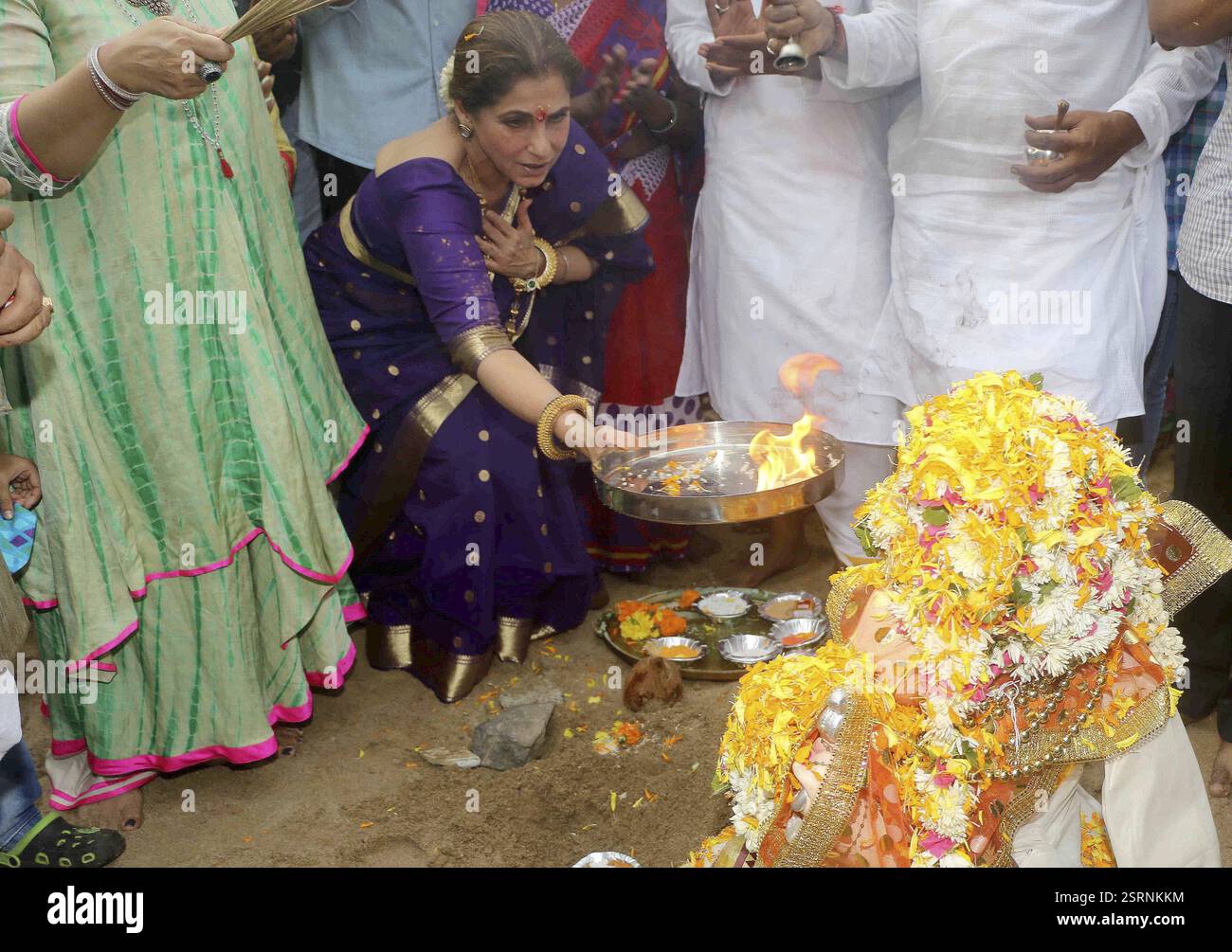 Bollywood actor Dimple Kapadia participates procession immersion of an ...
