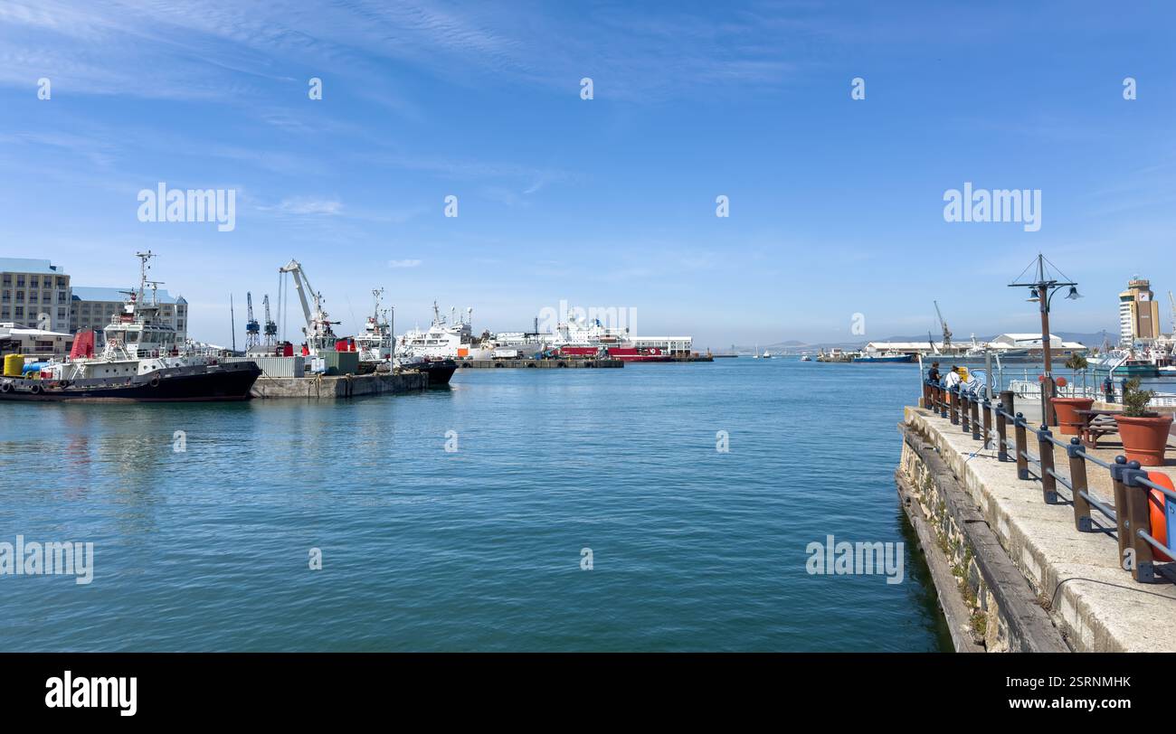November 1, 2024. Cape town harbor, South Africa. Ships anchored on the ...