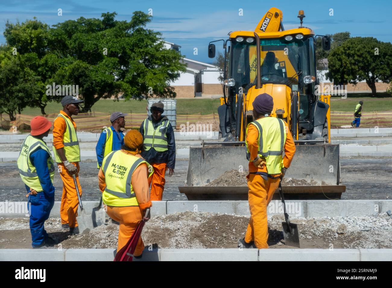 October 28, 2024. South Africa road works. Group of construction ...