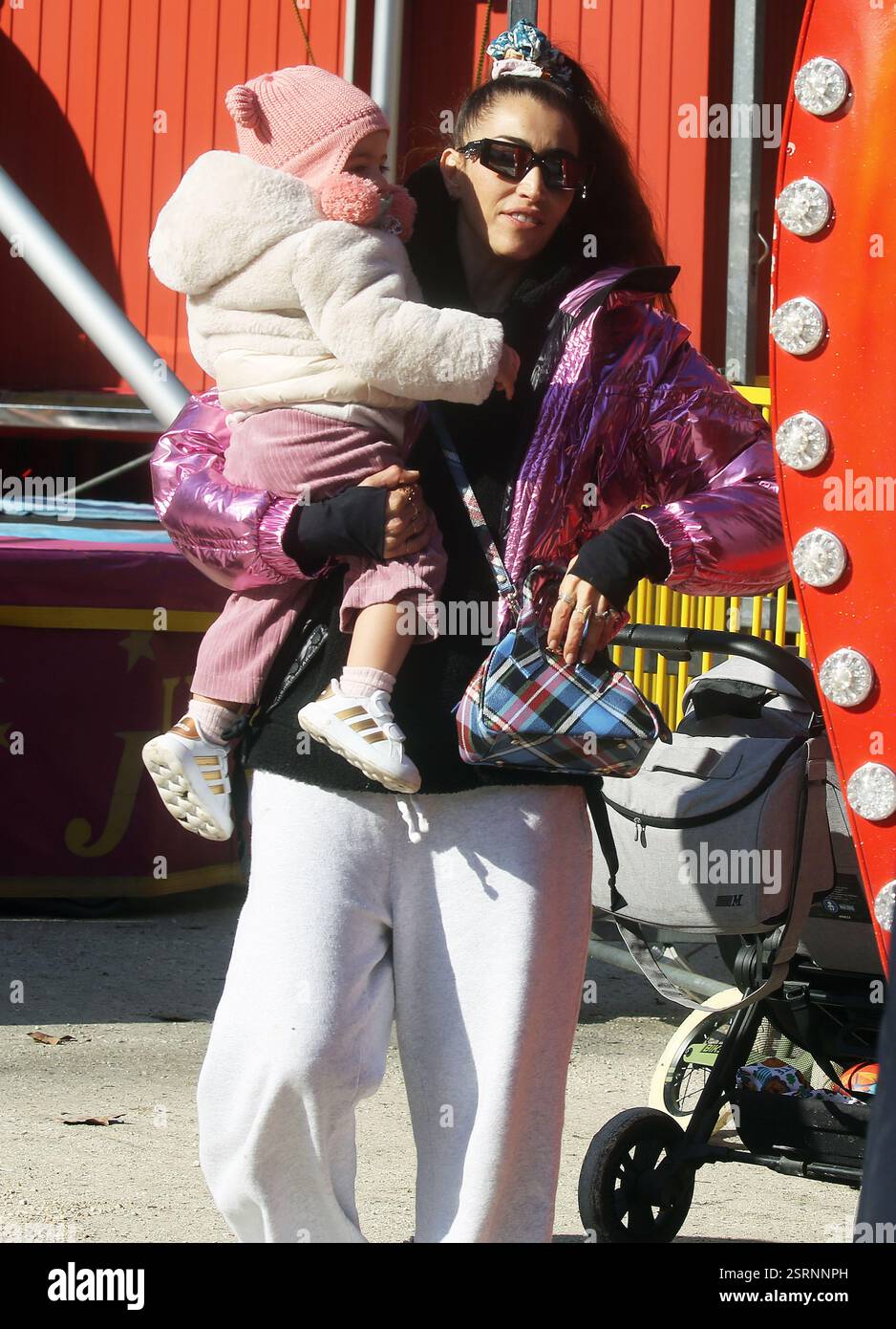 Nina Zilli walks in Sempione Park with her partner Daniele Lazzarin and ...