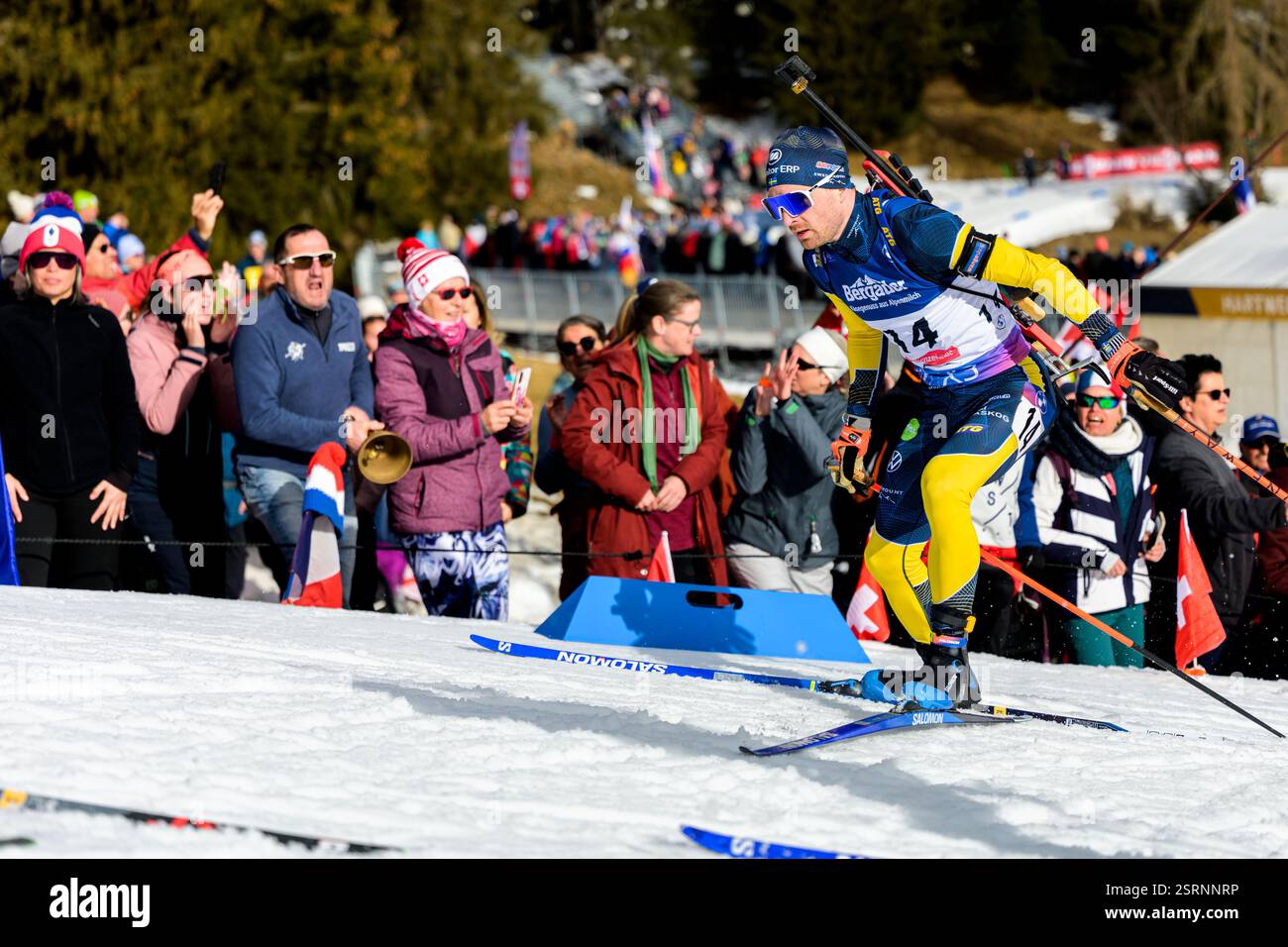 Jesper Nelin of, Sweden. , . competes in men's 12, 5 km pursuit during ...