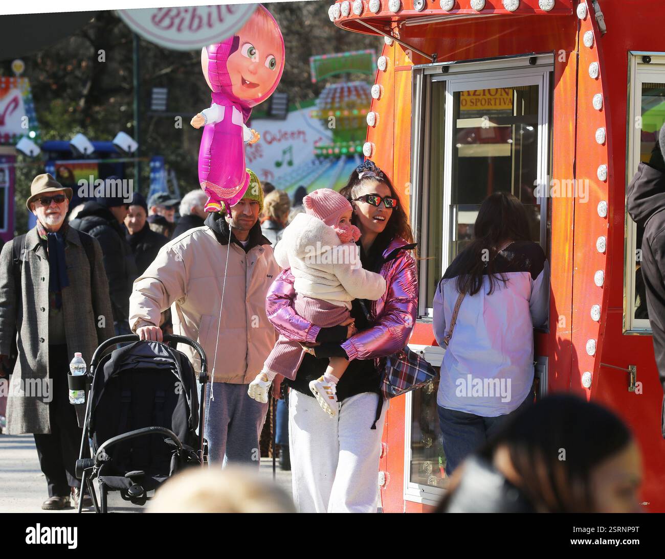 Nina Zilli walks in Sempione Park with her partner Daniele Lazzarin and ...