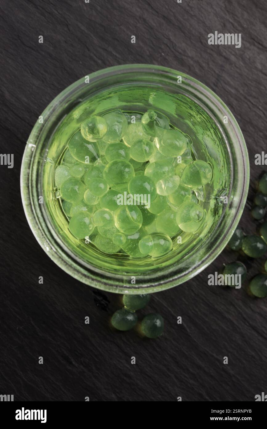 Mint caviar, molecular gastronomy Stock Photo - Alamy