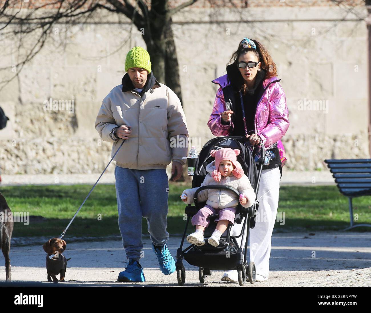 Nina Zilli walks in Sempione Park with her partner Daniele Lazzarin and ...
