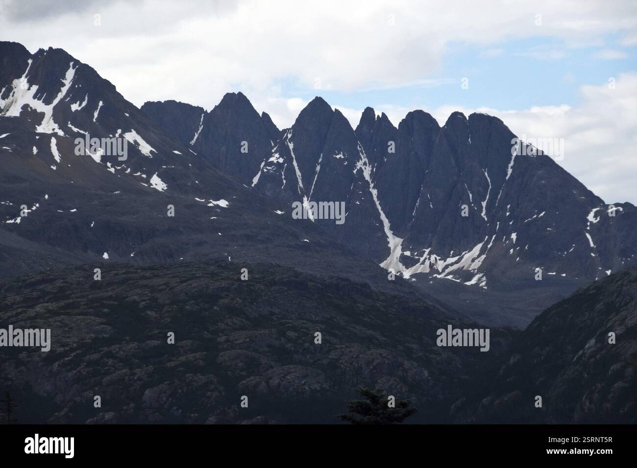 White Pass saw tooth mountain, Skagway, Alaska, USA, North America ...