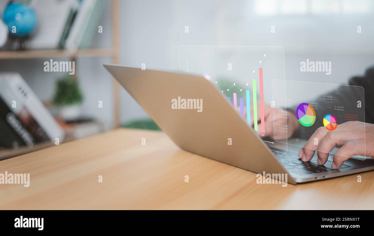 Data And Management Analysis System With Kpis And Indicators Connected