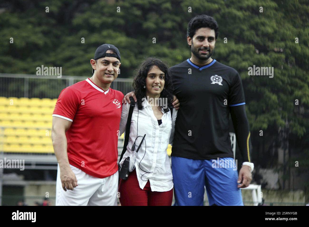 Bollywood actor Aamir Khan Ira Khan Abhishek Bachchan during the ...