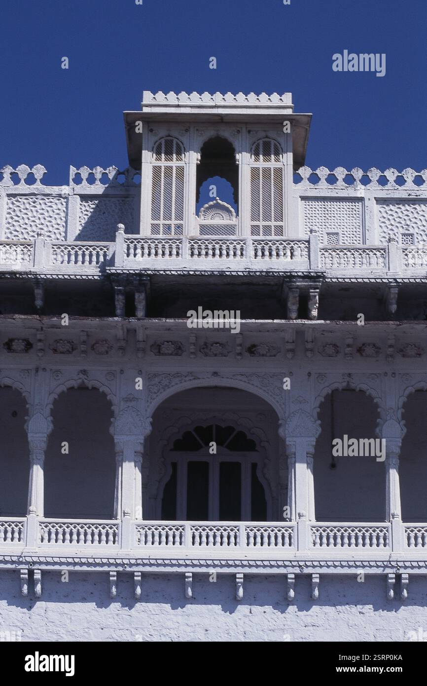Decorated balcony of palace, Kota, Rajasthan, India, Asia Stock Photo ...