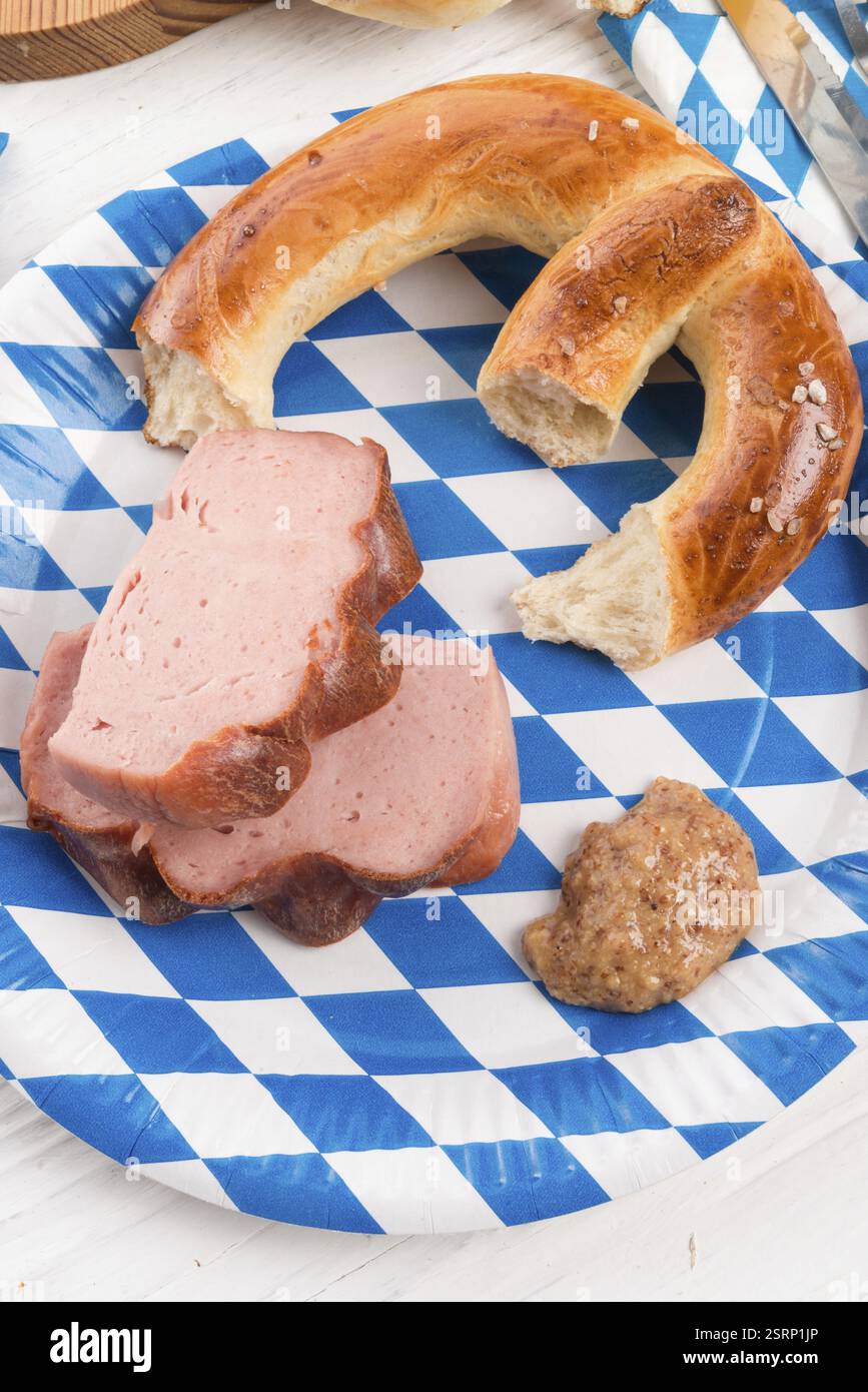 German liver cheese Stock Photo - Alamy