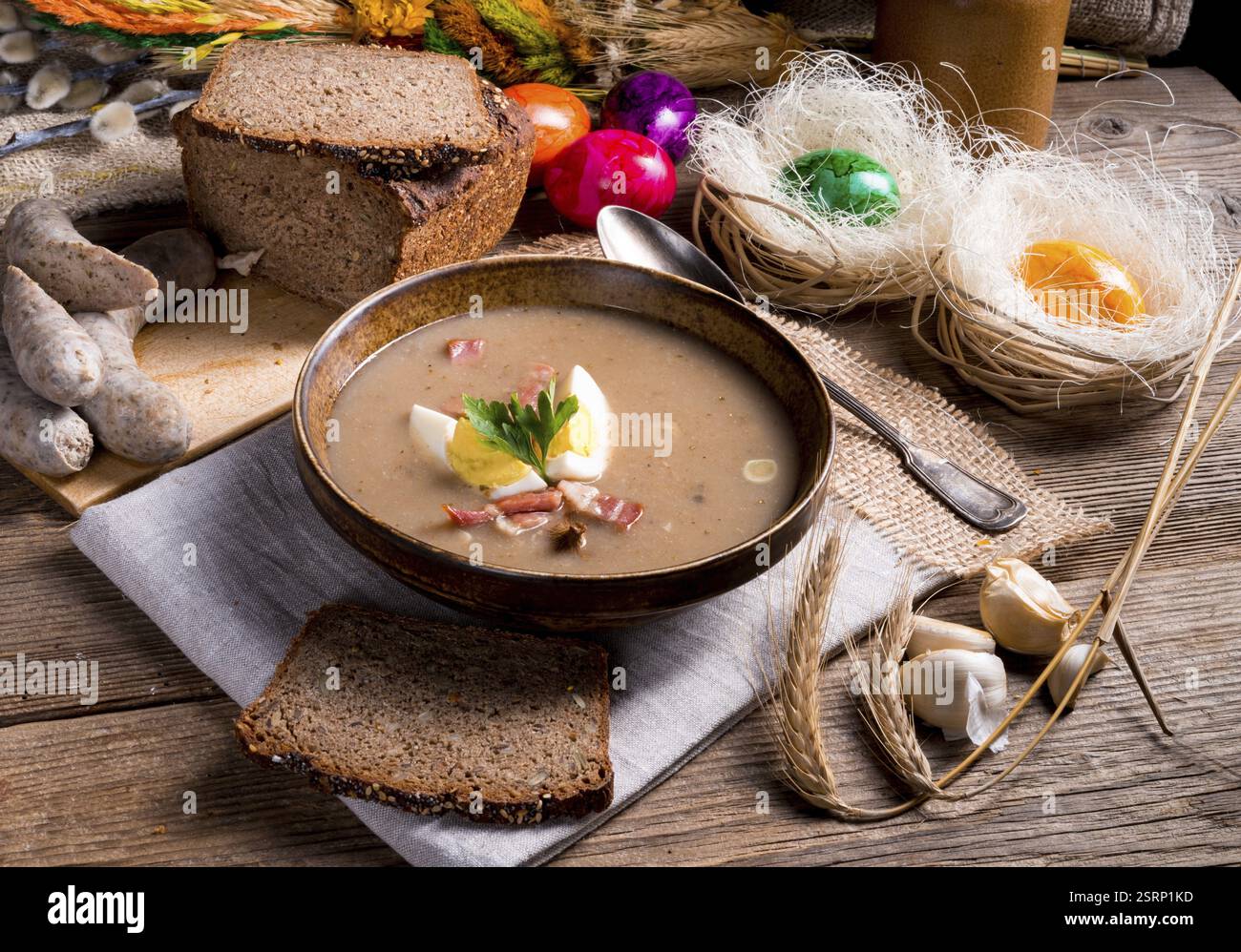 Polish Sour rye soup Stock Photo - Alamy