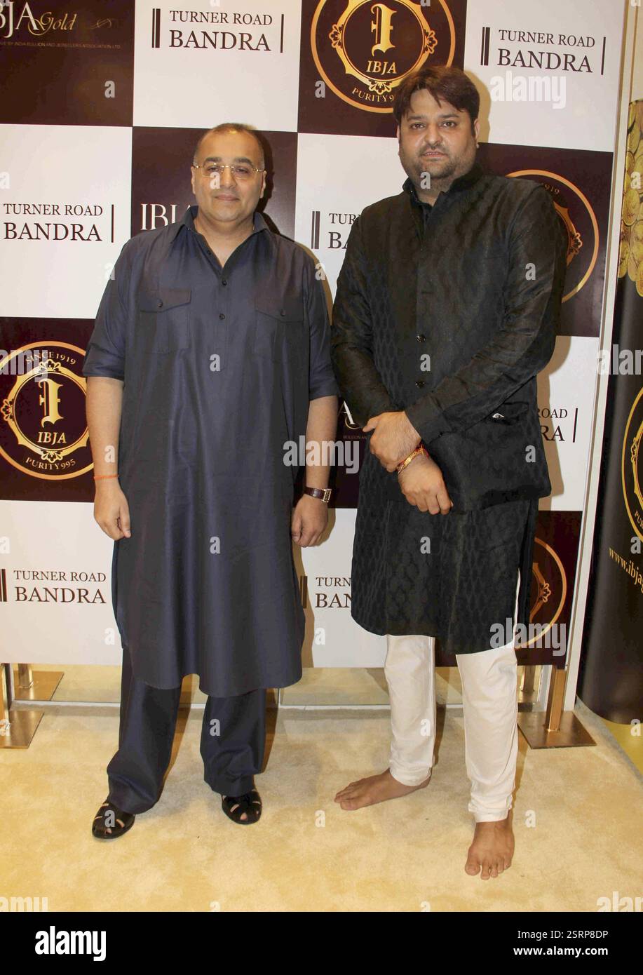 Businessmen Baba Dewan (L) and Mohit Kamboj during the launch of India ...