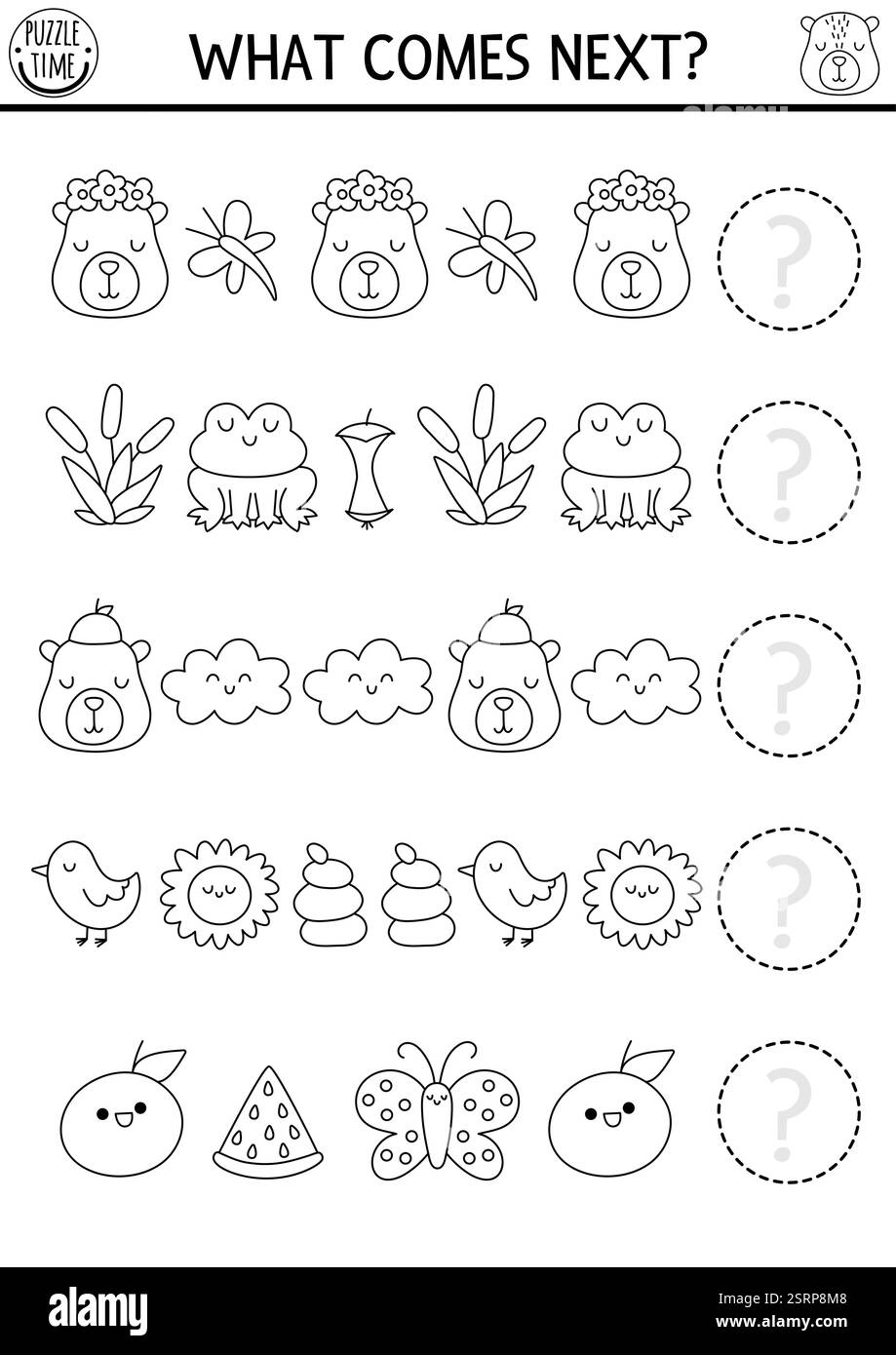 What comes next. Capybara black and white logical activity for ...