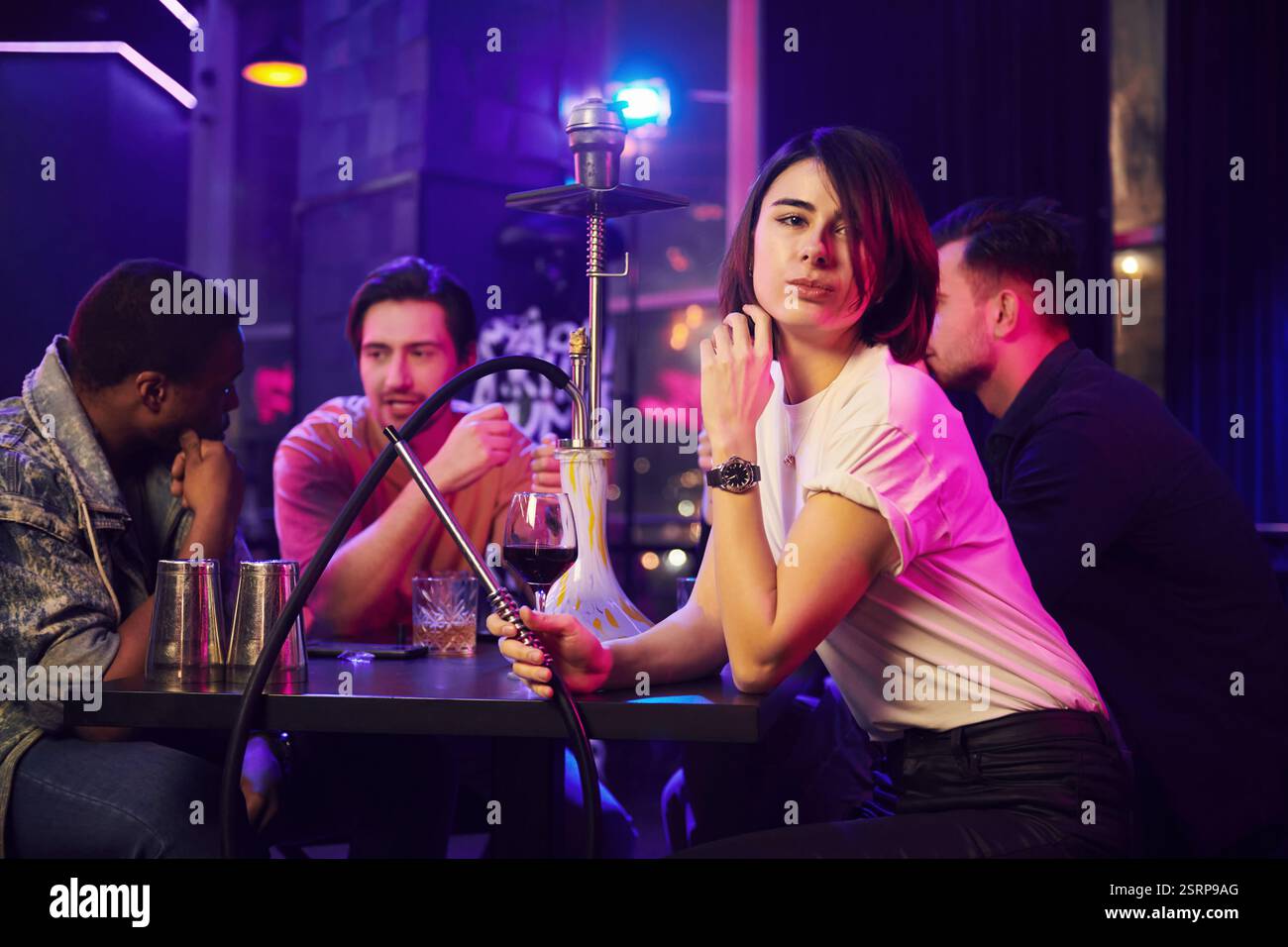 Group of friends having fun in the night club together Stock Photo - Alamy