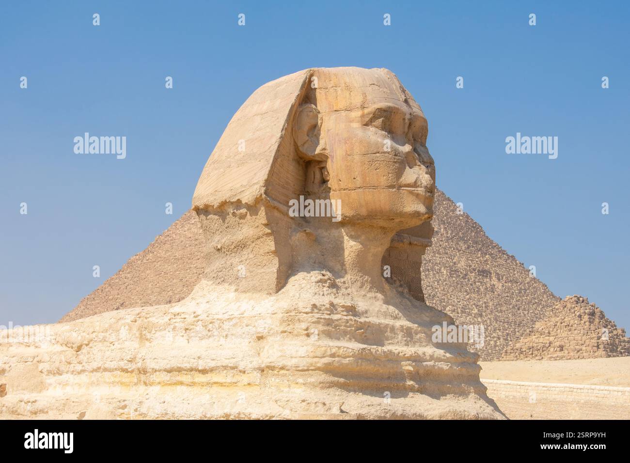 Famous Great Pyramids of Chephren and Cheops, Cairo, Egypt. Giza ...