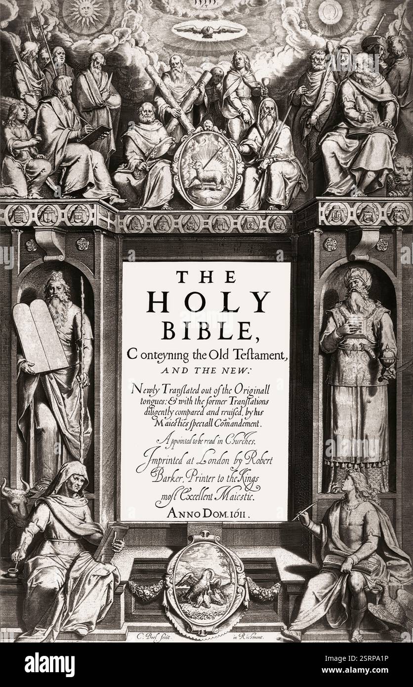 Frontispiece to the King James' Bible, 1611, James VI and I, James ...