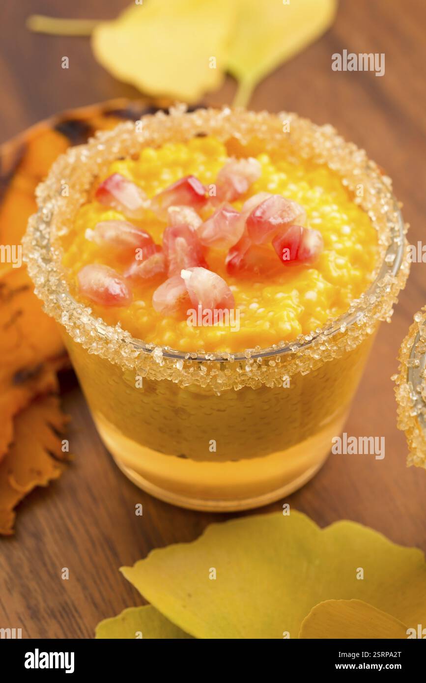 Pumpkin pudding with tapioca pearls, lodz, poland Stock Photo - Alamy