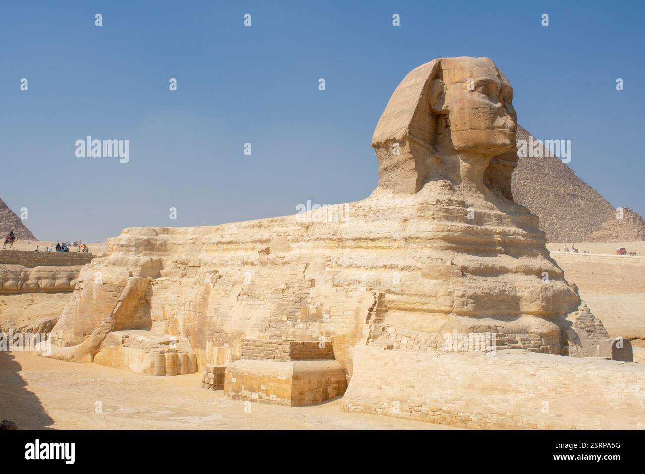 Famous Great Pyramids of Chephren and Cheops, Cairo, Egypt. Giza ...