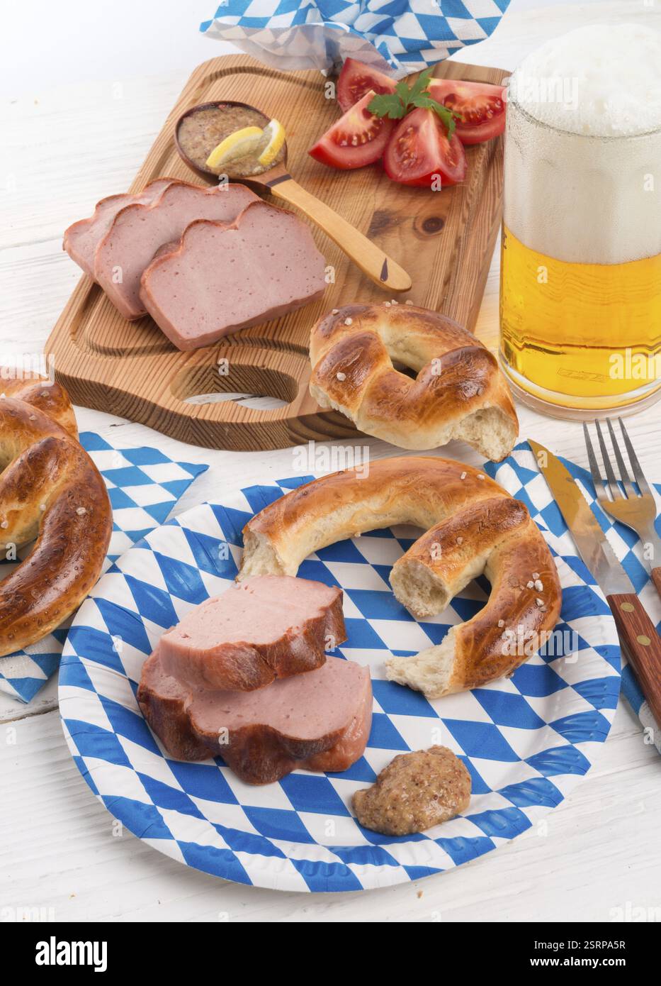 German liver cheese Stock Photo - Alamy