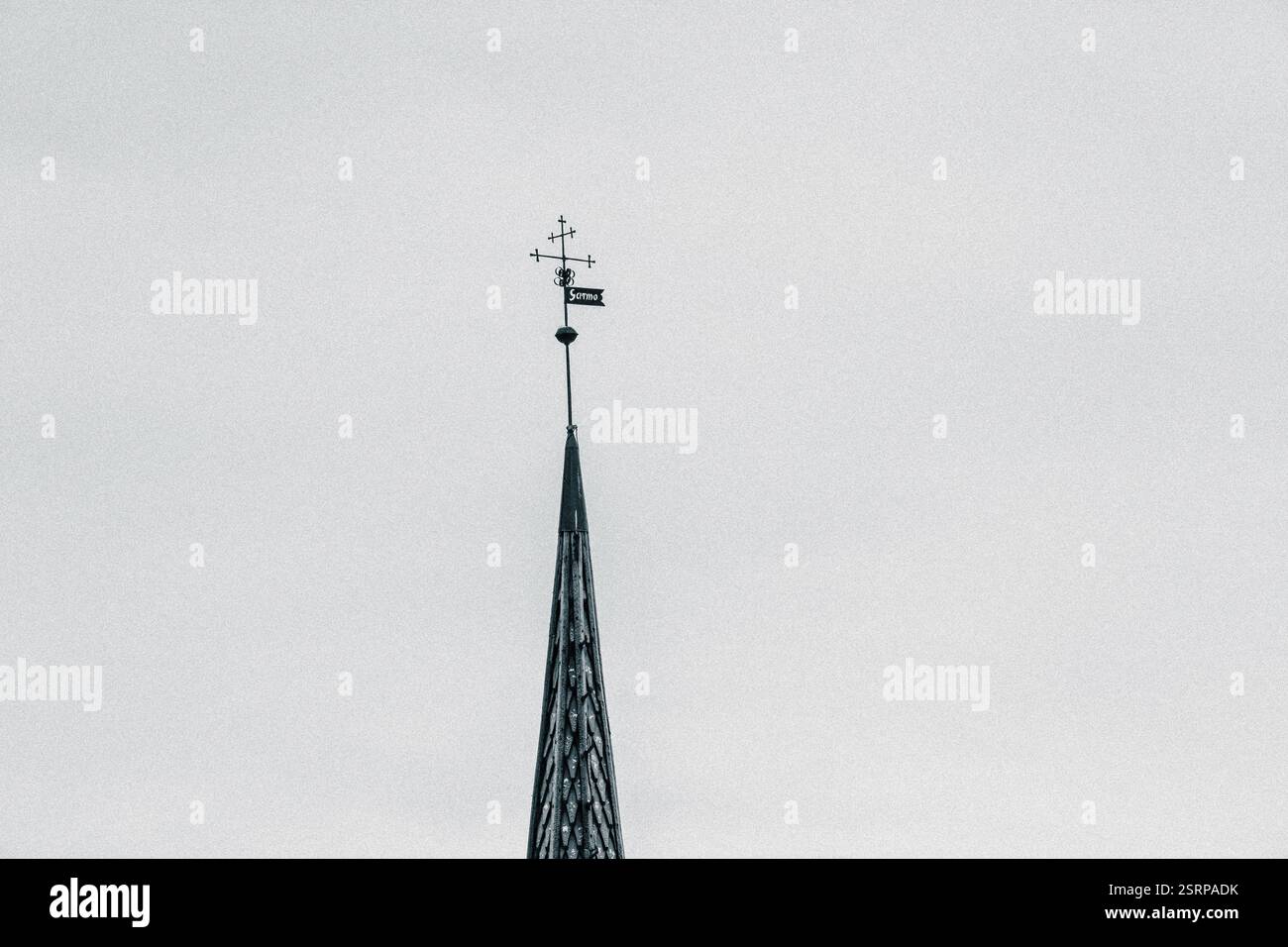The spire of Garmo stave church Stock Photo - Alamy